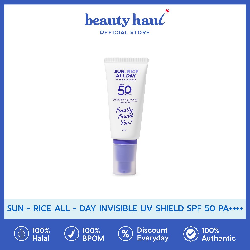 FINALLY FOUNDATION YOU Sun - Rice All - Day Invisible Uv Shield Spf 50 Pa++++ | Shopee Malaysia
