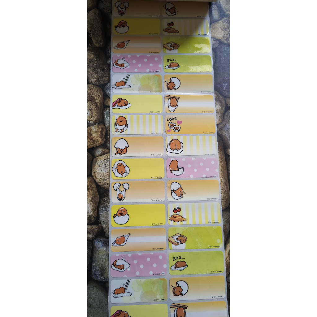 GUDETAMA WATERPROOF NAME LABEL STICKER NAME STICKER | Shopee Malaysia