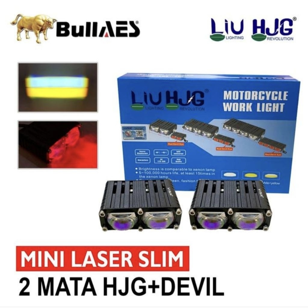 MATA MERAH Biled Mini Laser 2 Eyes Slim HJG Devil Eye RED FREE SWITCH ...