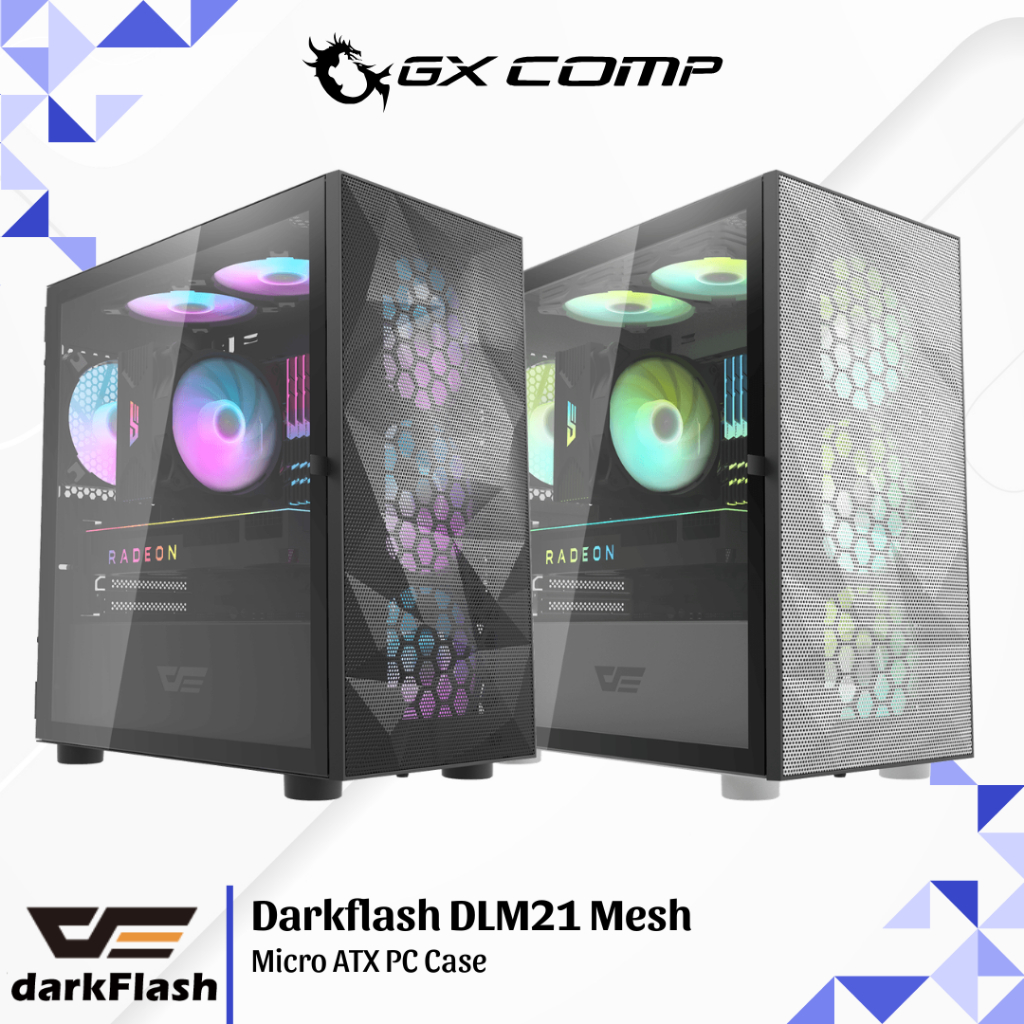 Darkflash DLM21 Mesh Black & White M-ATX PC Case | Black/White ATX ...