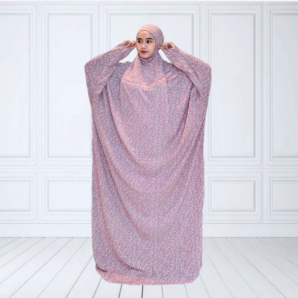 NurHD Mukena Hadramaut Syari Sari Bunga | Shopee Malaysia