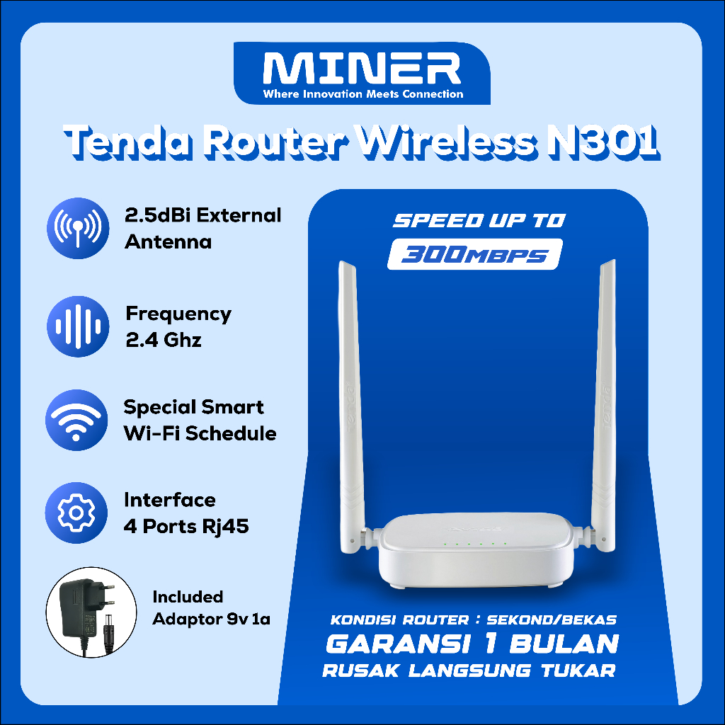 Tenda N301 Wireless Router Access Point 300 Mbps 2.4Ghz | Shopee Malaysia