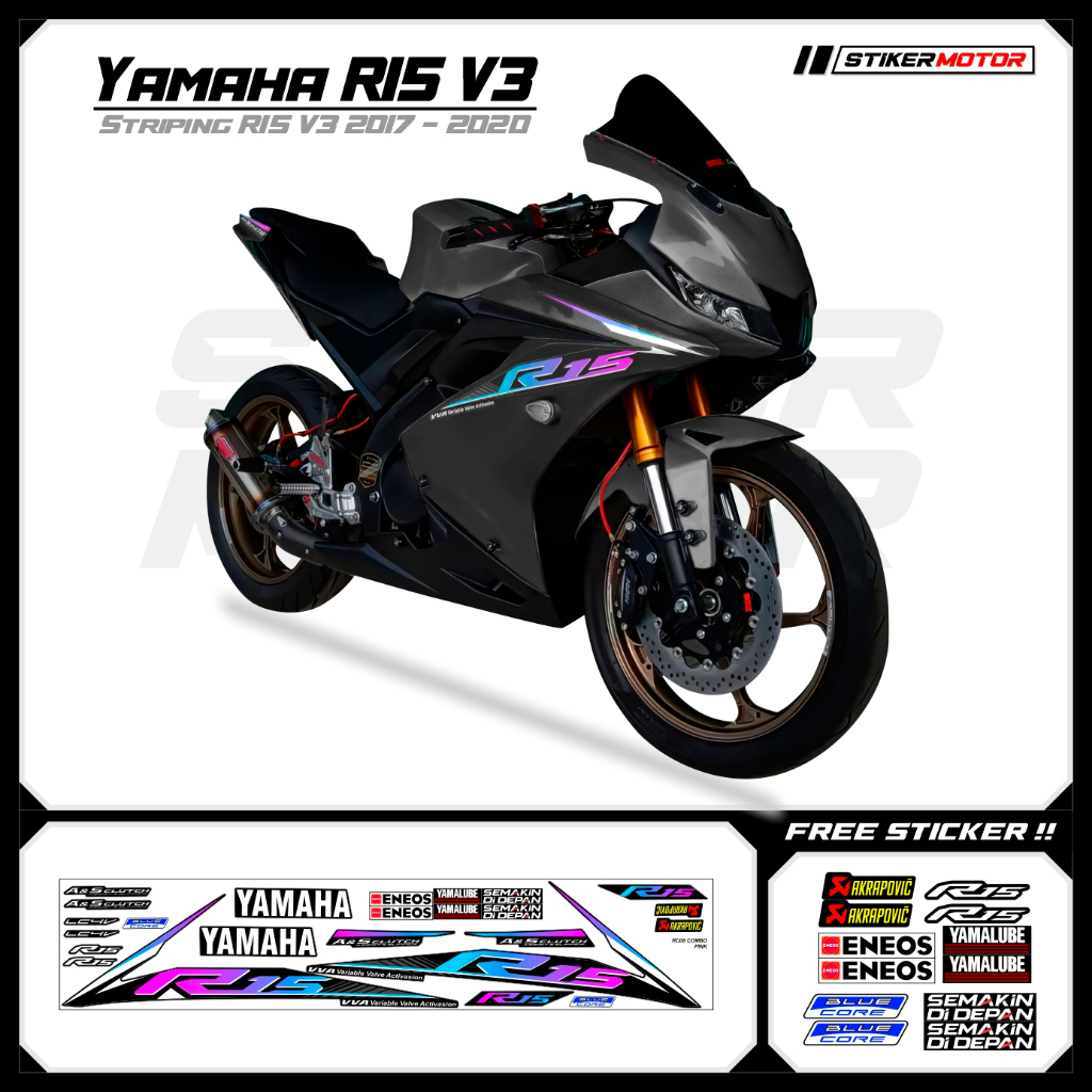 RC08 Striping Sticker Yamaha R15 V3 Mothai Variation Striker Sticker ...
