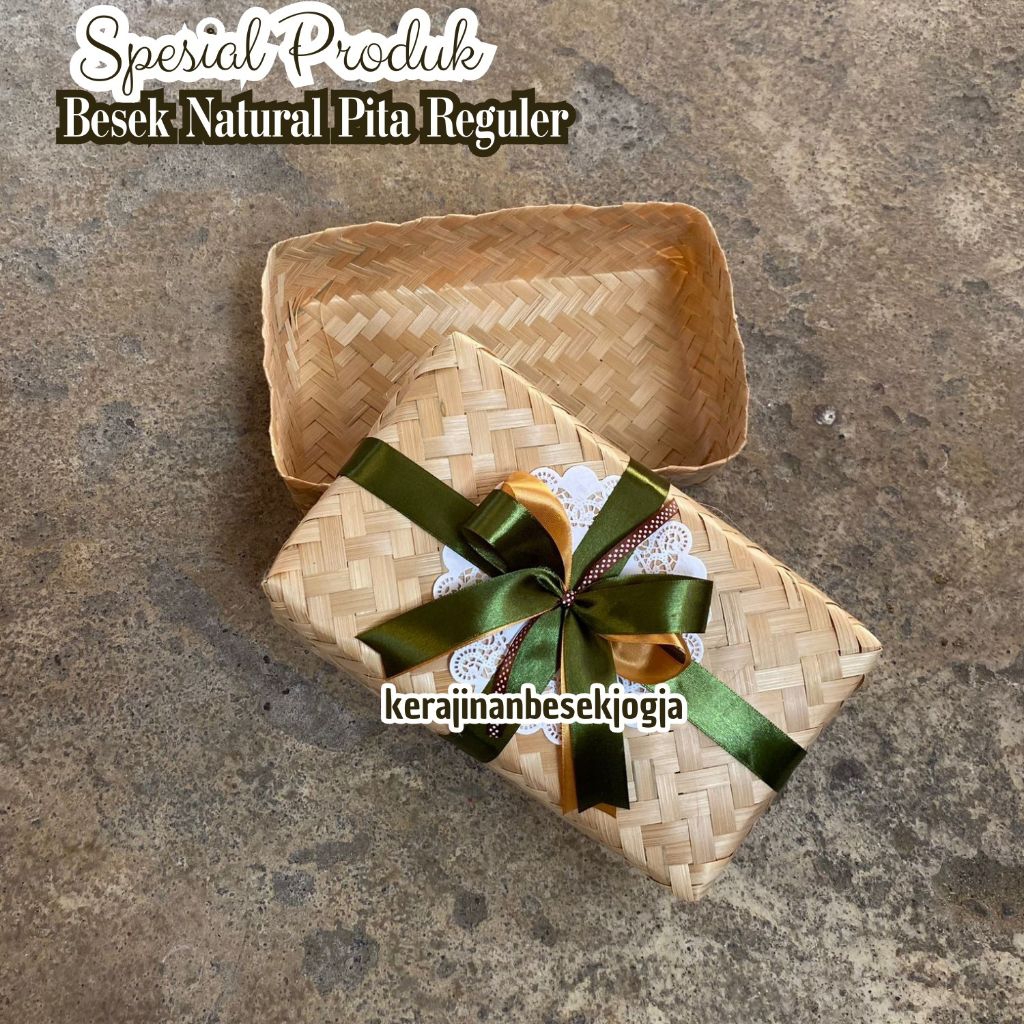 A PAIR OF NATURAL BESEK 13x24cm/15*30cm woven bamboo besek, wide nastar ...