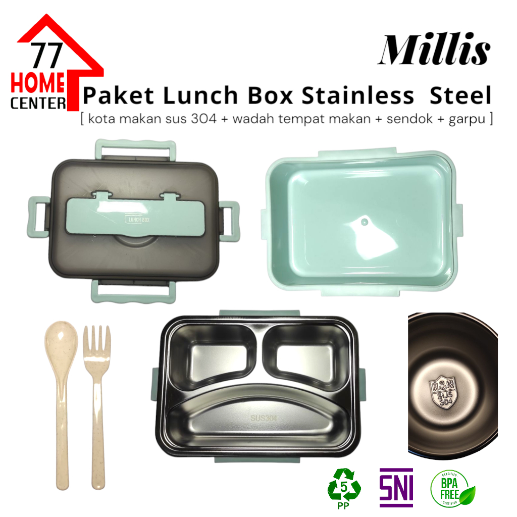Perviz tosca stainless steel lunch box 3 compartments 1000ml Upgrade ...