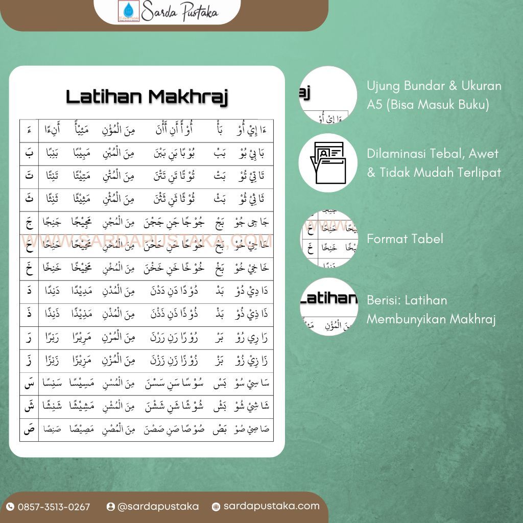 Tajweed Makhraj Practice Table | Shopee Malaysia