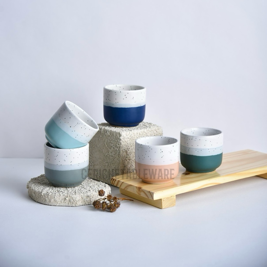 Cerache - Bea Ceramic Mug Splashed Aesthetic Tea Coffee Cup ELEGAN Ocha ...