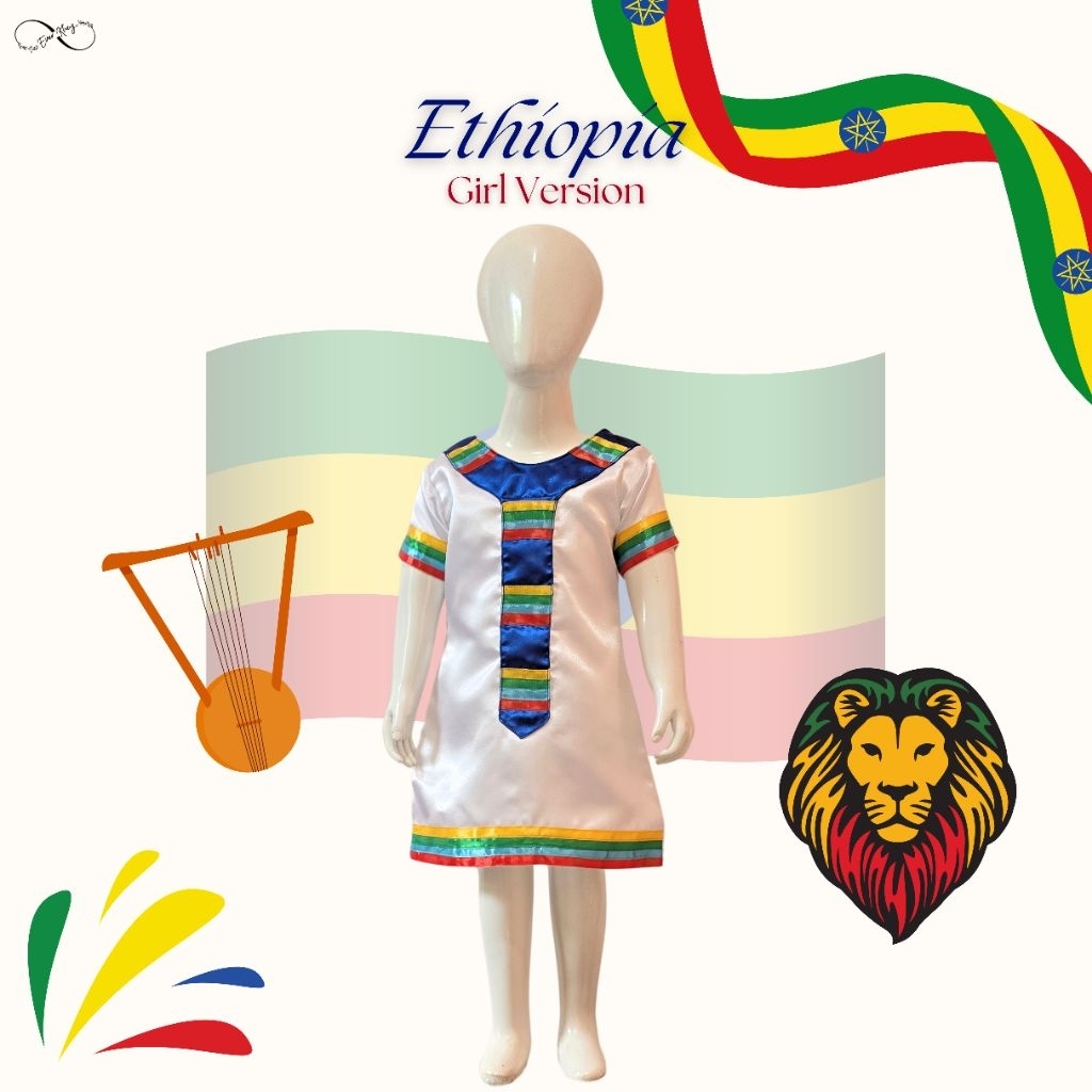 Ethiopian Traditional Costume for Girl | East African Country Clothes ...