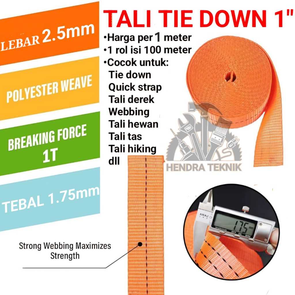 Per meter 1" TIE DOWN RACHET BELT 25mm KREK STRAP 2.5cm TIE DOWN STRAP ...