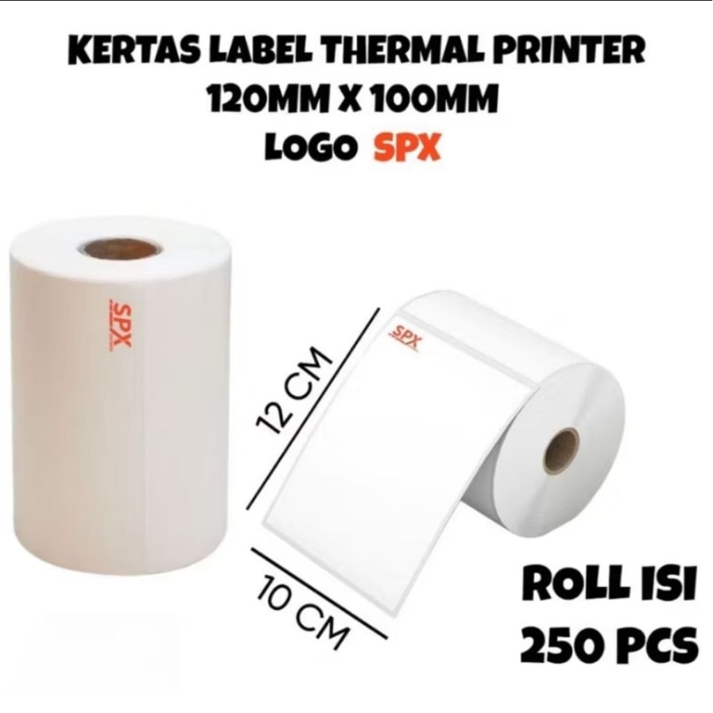 THERMAL LOGO STICKER LABEL PAPER SPX 100 x 120 mm 250 sheets THERMAL PRINT RECEIPT BARCODE LABEL ...