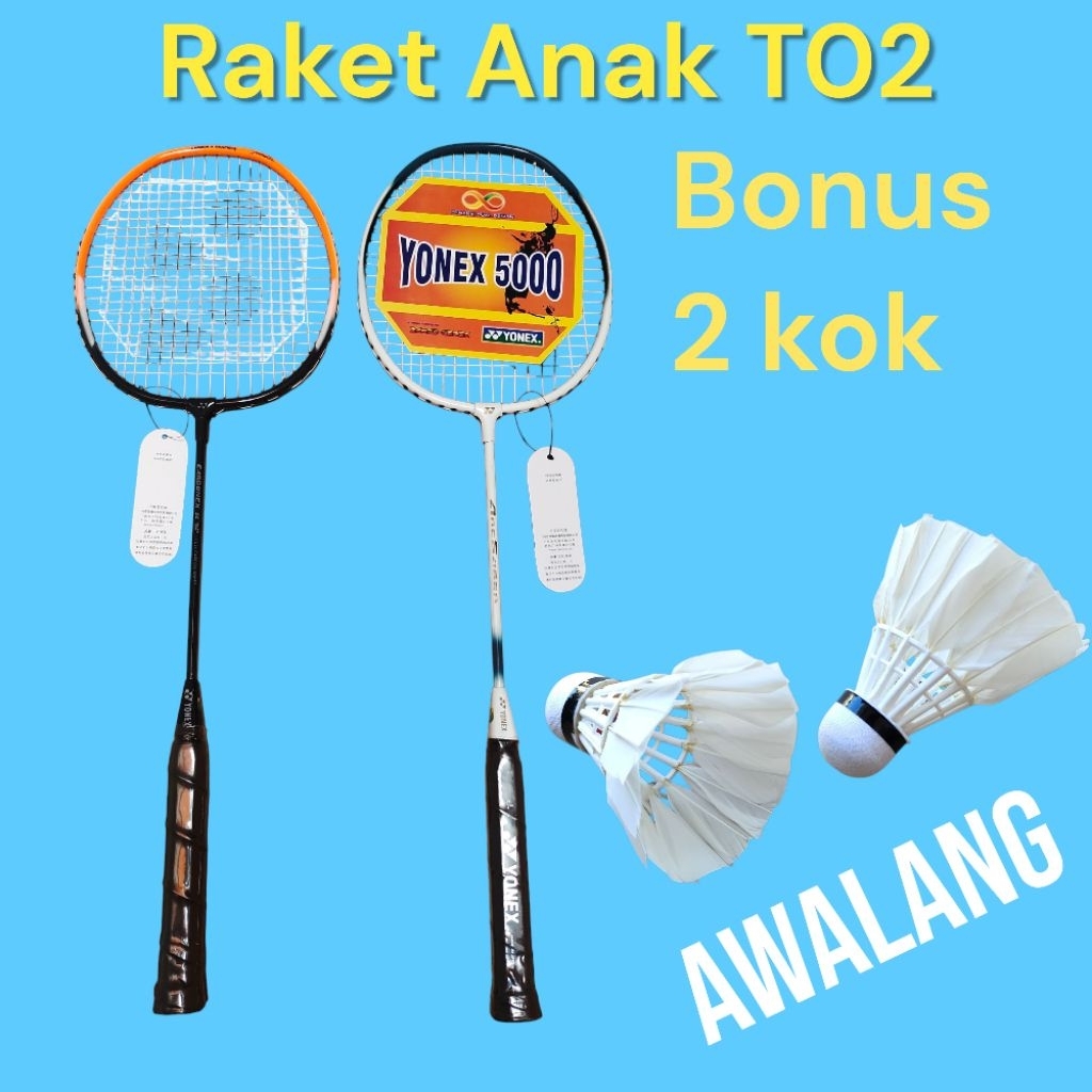 Complete ready-to-use children's racket T02 contains 2 rackets, 2 ...