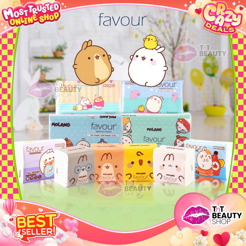 Favorite Molang Softpack Facial Tissue 200 Sheets Soft Smooth Tissue ...