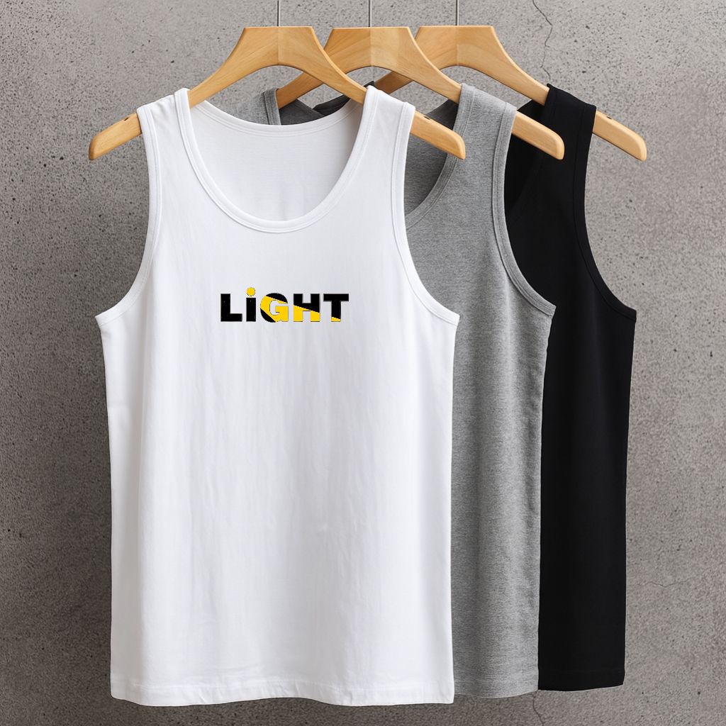 Adult Men's Singlet Light Men's Singlet Cotton Combed | Shopee Malaysia