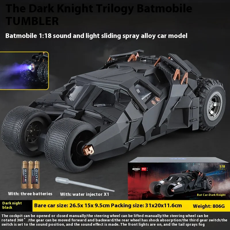 Diecast Car Batman Batmobile Tumbler The Dark Knight Trilogy Scale 1:18 ...
