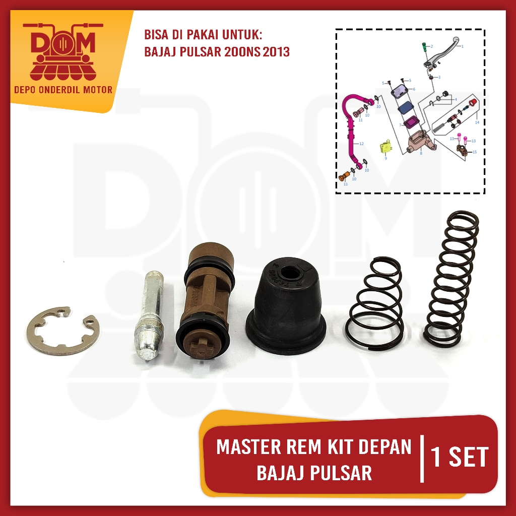 Brake Master Kit Bajaj Pulsar 200NS (KNZ) Repairkit Seal Disc Brake ...
