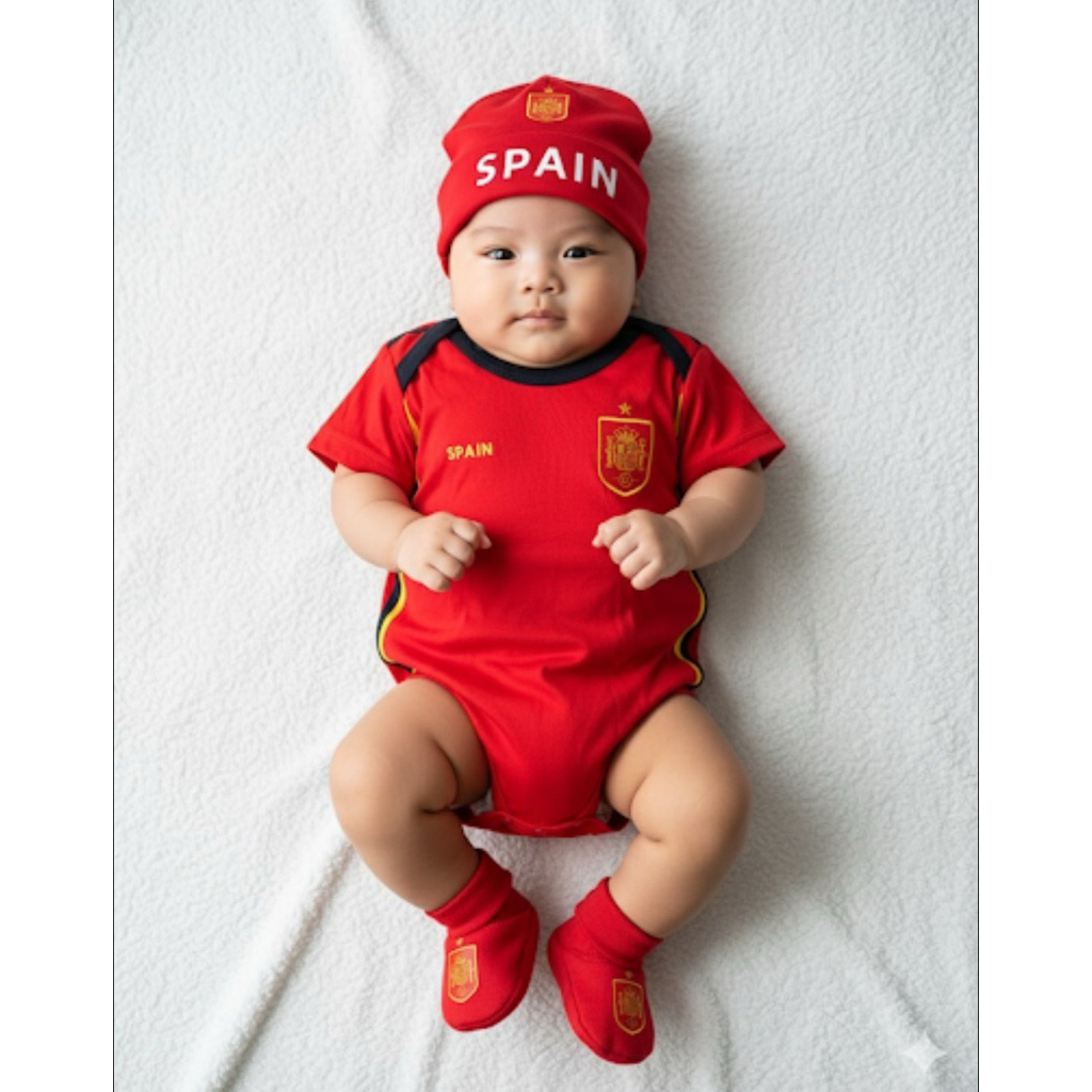 SPANISH BABY FOOTBALL JERSEY SPAIN HOME/ BABY FOOTBALL JUMPER/ (0 - 12 ...