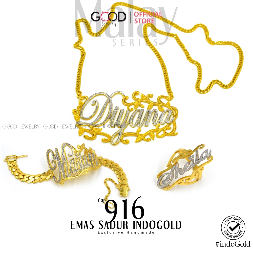 Good Jewelry - 916 Plated Gold Name Necklace Customize Name White Gold ...