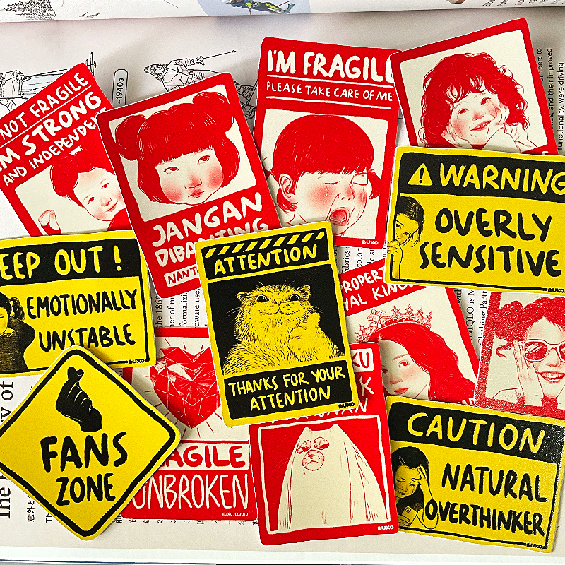 BUXO Warning Die Cut Sticker / Laptop Single Sticker Tumbler Fragile ...