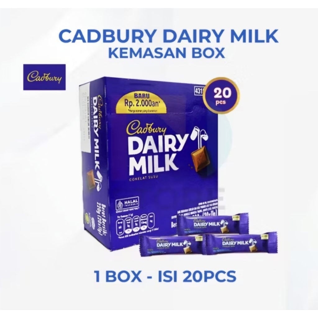 CADBURY DAIRY MILK 1 BOX CONTAINS 20 PACKS X 11 GRAMS | Shopee Malaysia