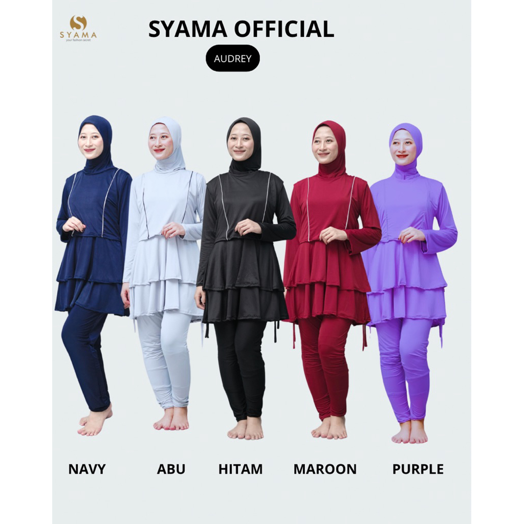BEST SELLER !! BAJU RENANG MUSLIMAH AUDREY ONE SET + HIJAB !! BEST ...