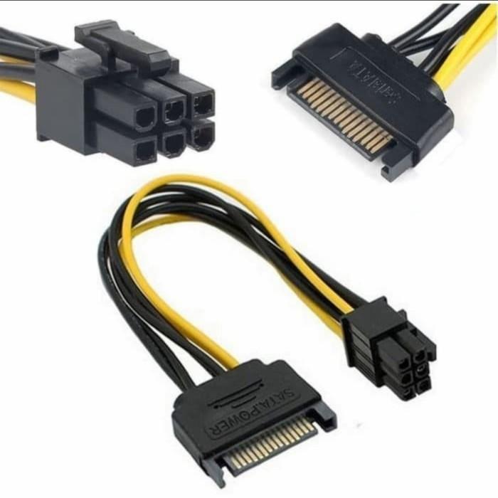 SATA 15 Pin Male To 6 Pin Pcie Vga Card Power Cable | Shopee Malaysia
