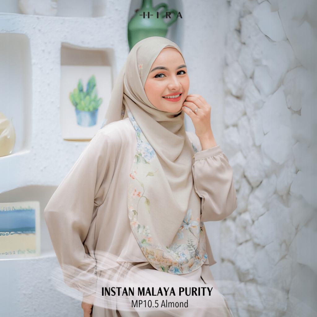HAIRA - Instant Malaya Purity MP10.5 Almond Hijabwanitacantik | Instant Pashmina with Pattern ...