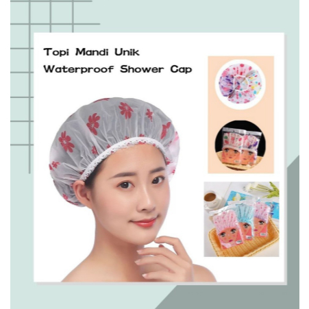 12 Pcs Shower cap Head Cover/ Color Pattern Shower cap/ | Shopee Malaysia