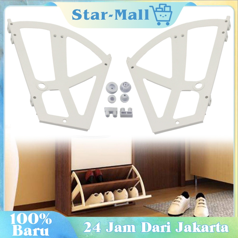 2 Pcs Folding Fitting Brackets / Rotating Shoe Racks Folding Fitting ...