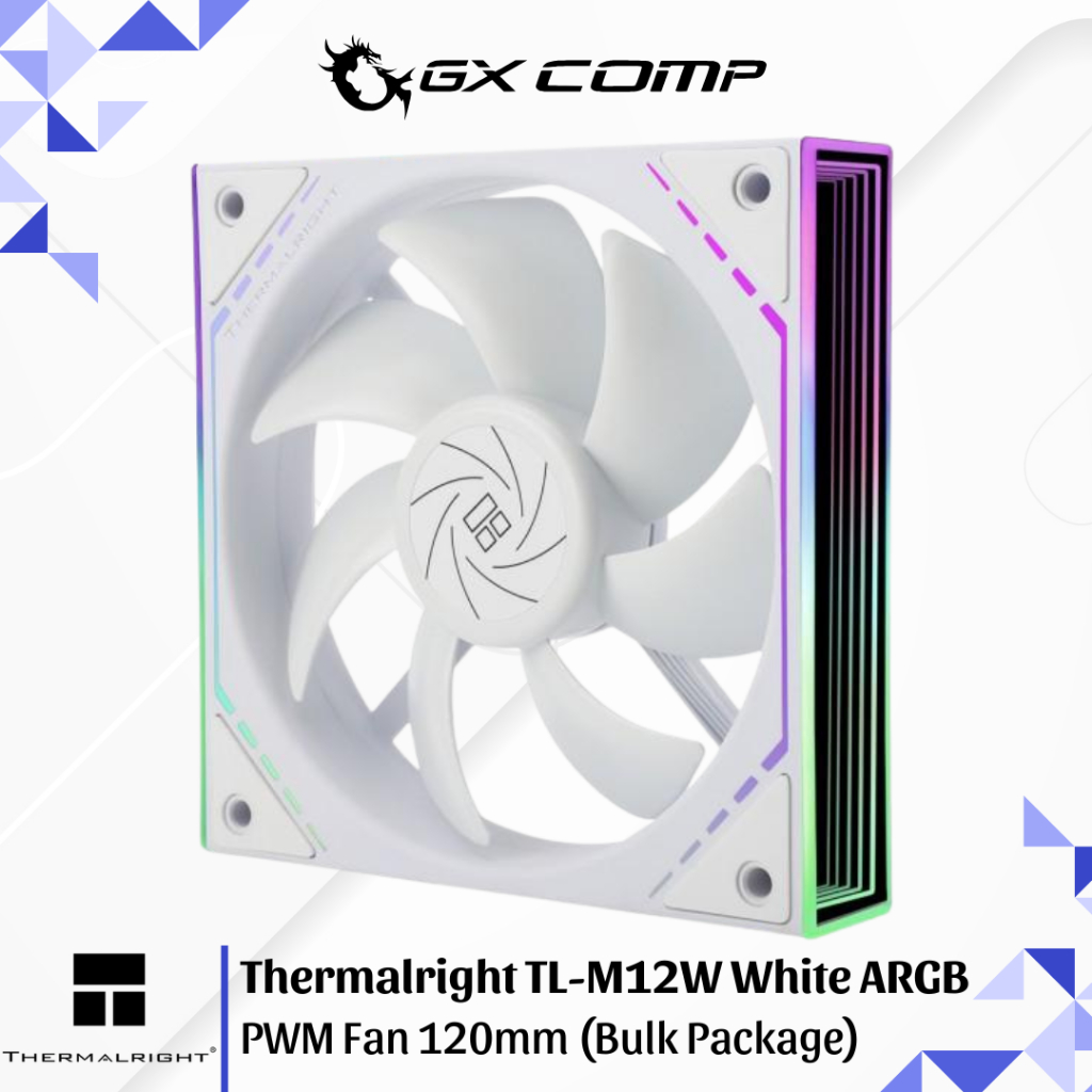 Thermalright TL-M12W White ARGB | PWM Fan 120mm - Bulk Package | Shopee Malaysia
