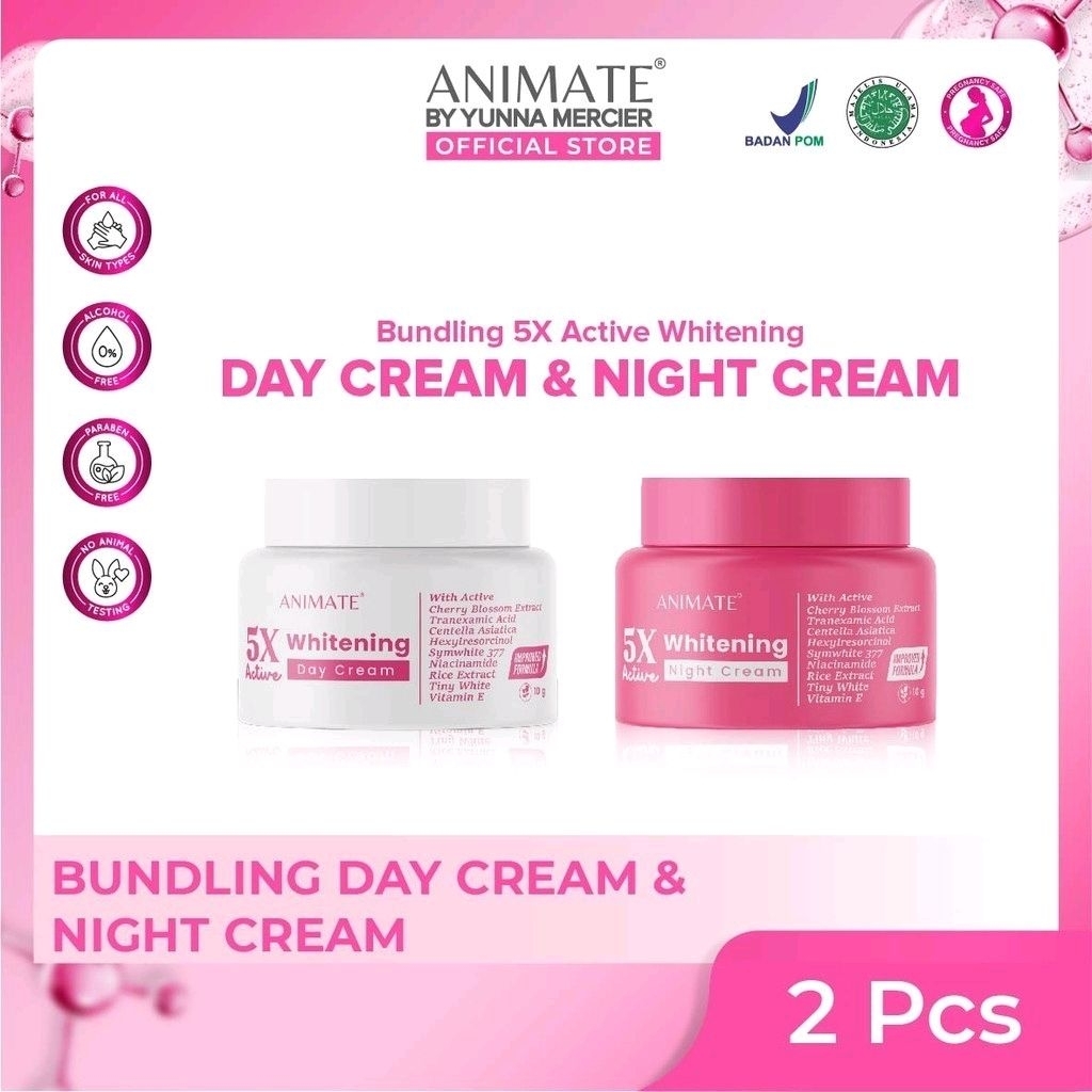 ANIMATE 5X ACTIVE WHITENING CREAM DAY & NIGHT CREAM 10gr | Shopee Malaysia