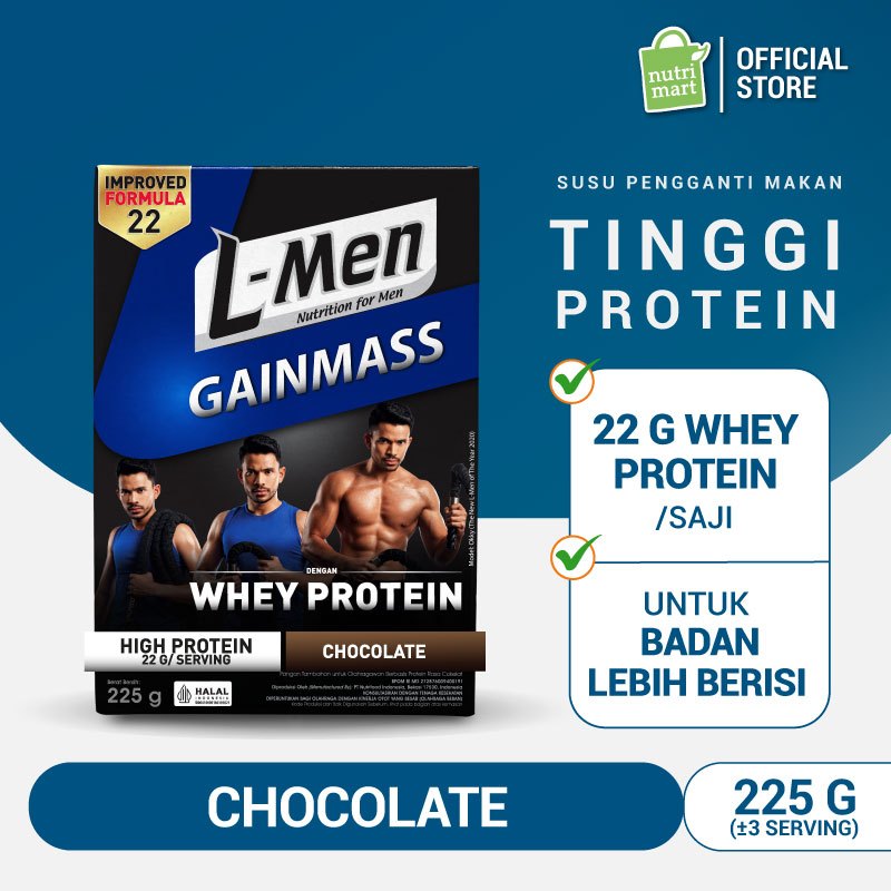L-Men Gain Mass Chocolate 225 grams - High Whey Protein Muscle Mass ...