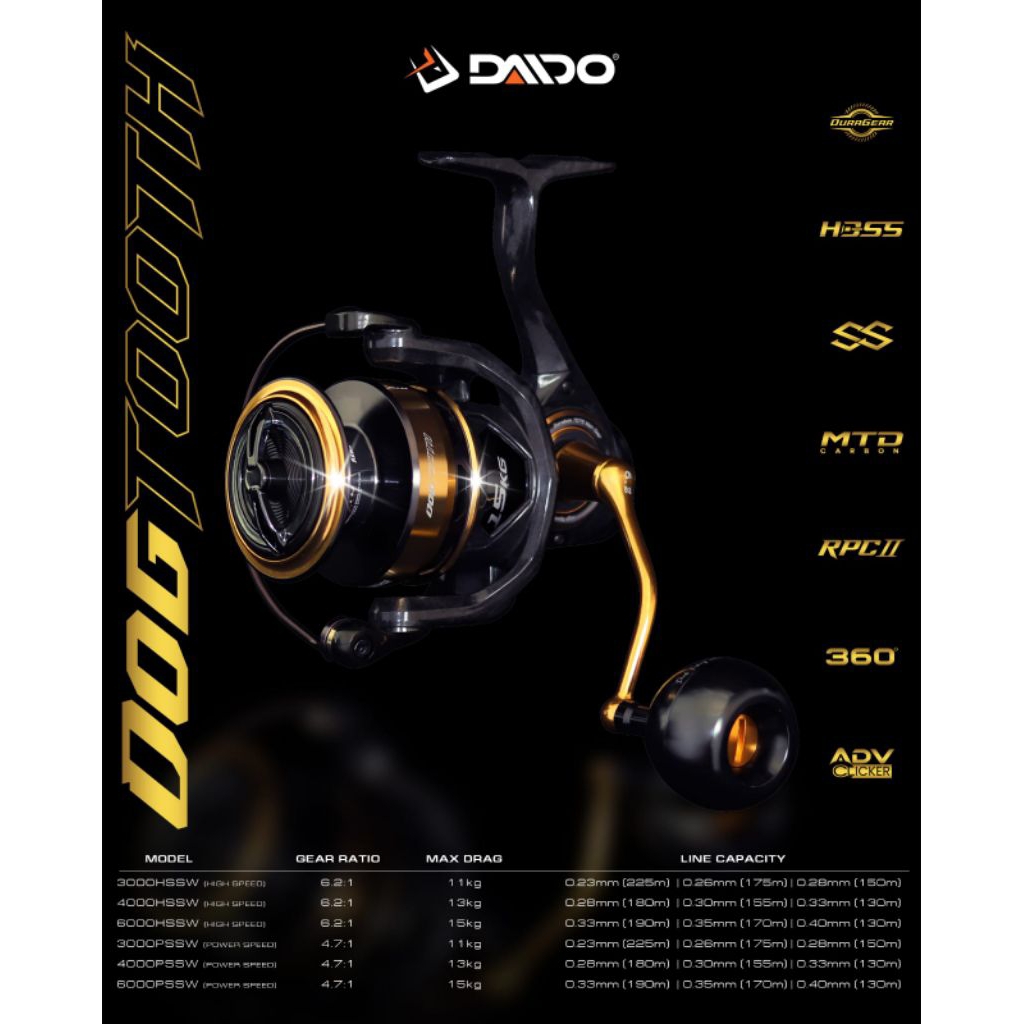 Original Daido DOGTOTH 3000,4000,6000 reel | Shopee Malaysia