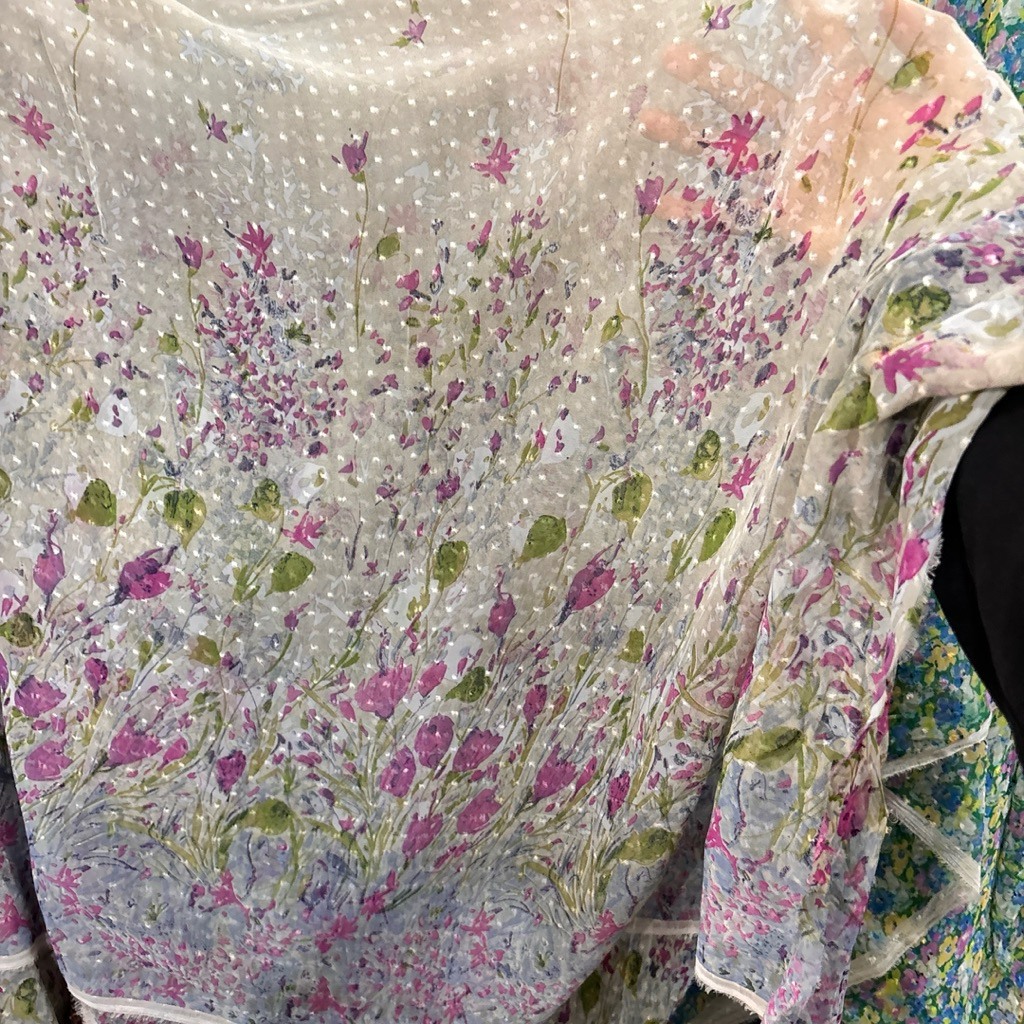 Uragiri Premium Ceruty Chiffon with Colorful Floral Motif | Elegant ...