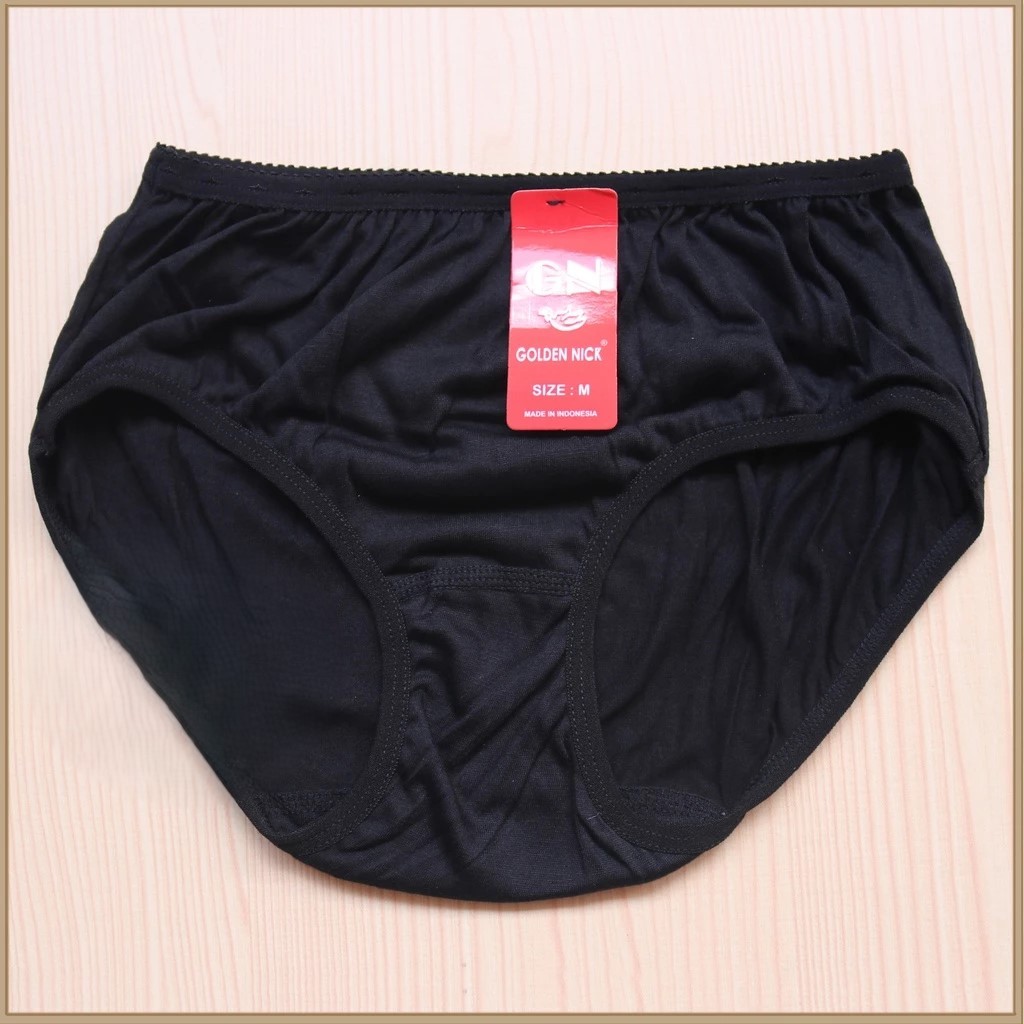 (6 Pcs) Golden Nick 937 Black CD | Golden Nick Women's Plain Panties in ...