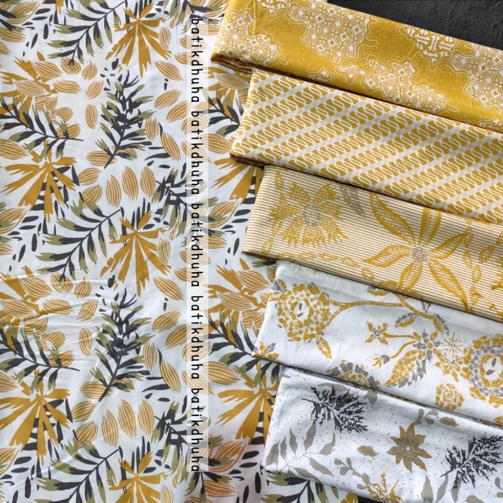 Thick, smooth yellow batik cloth 2x1 meter pastel yellow batik cloth ...