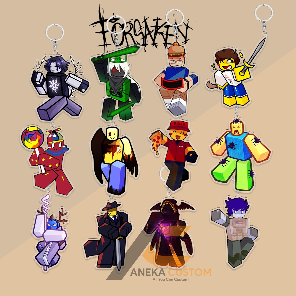 GANTUNGAN Roblox Forsaken Survivors & Killer Character Keychain Roblox ...