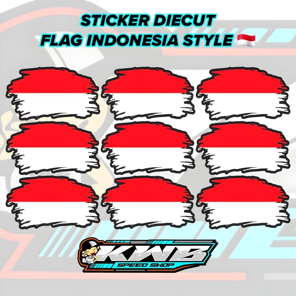 Indonesian style stickers, indonesian style logo flag stickers, size ...