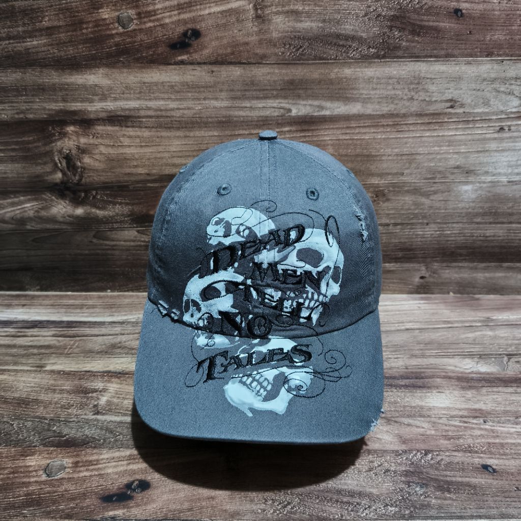 Baseball caps pirates of Caribbean ripped logo grey | Shopee Malaysia