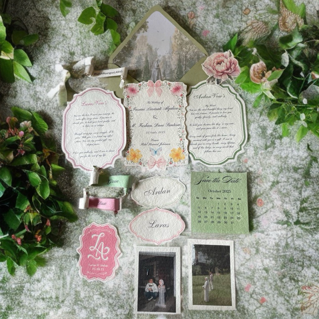 Strawberry Matcha Theme Wedding Keepsake Custom Wedding Cards ...