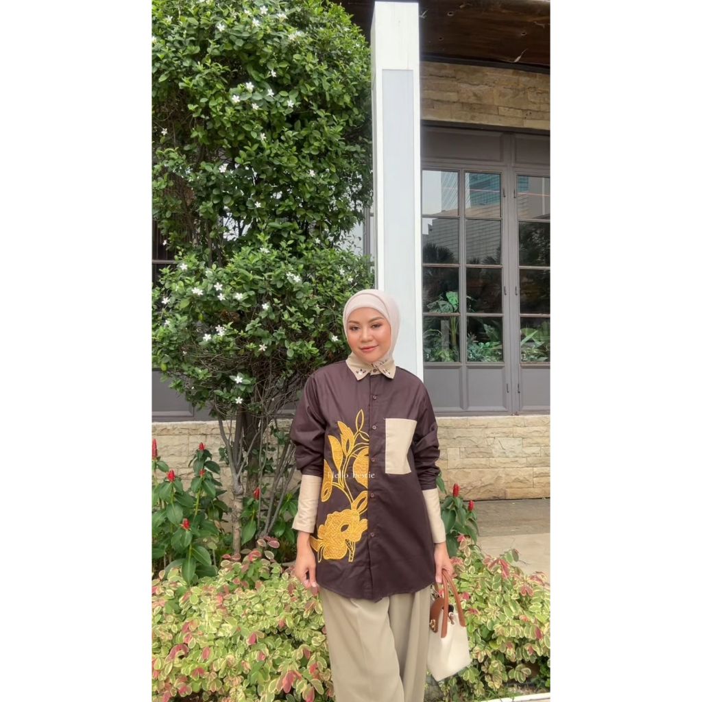KATUN KEMEJA Hello Bestie - Renee Oversize Ld 112cm & Ld 130cm - Women ...