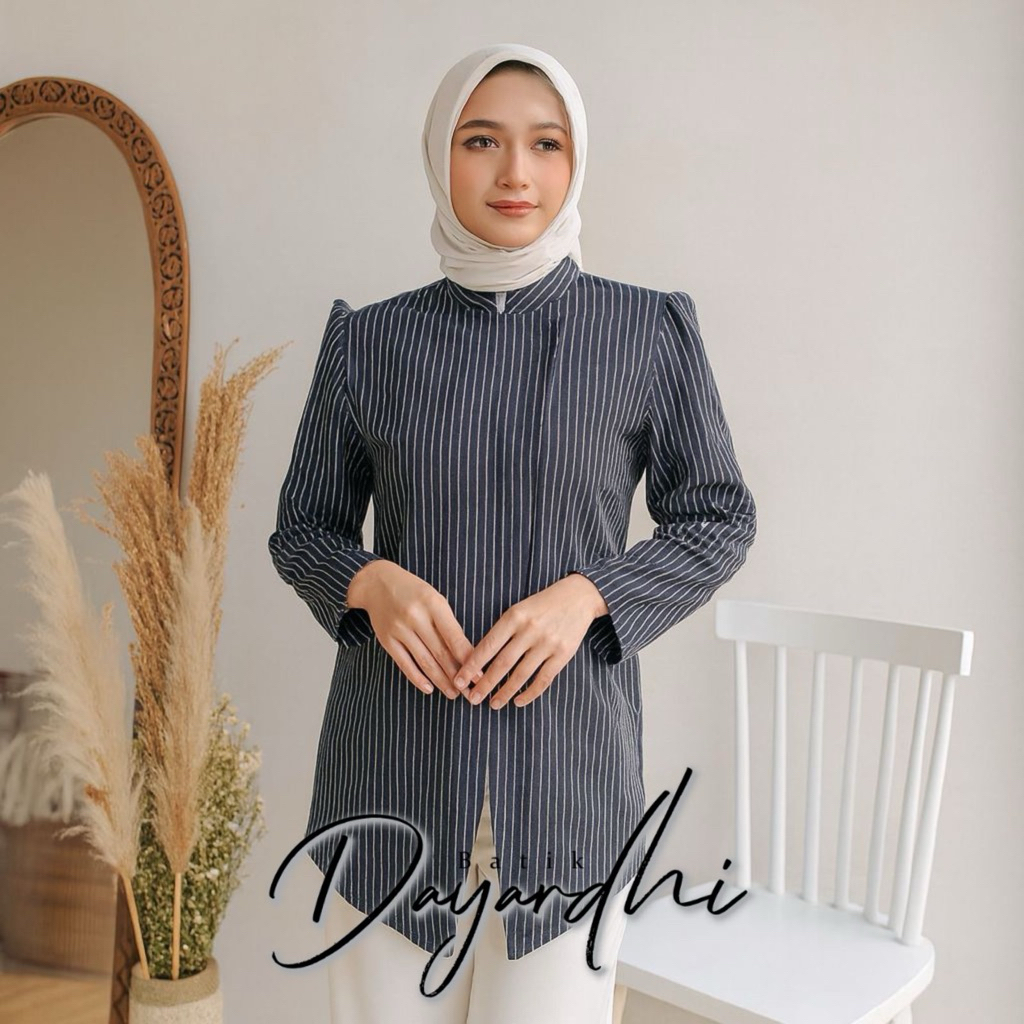 Classic Javanese Ethnic Lurik Kebaya, Women's Puff Sleeve Top | Shopee ...