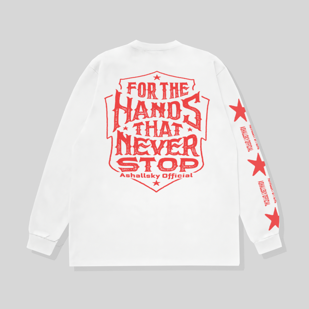 KATUN Ashall - White Long Sleeve T-Shirt For The Hands Men Women 24s ...