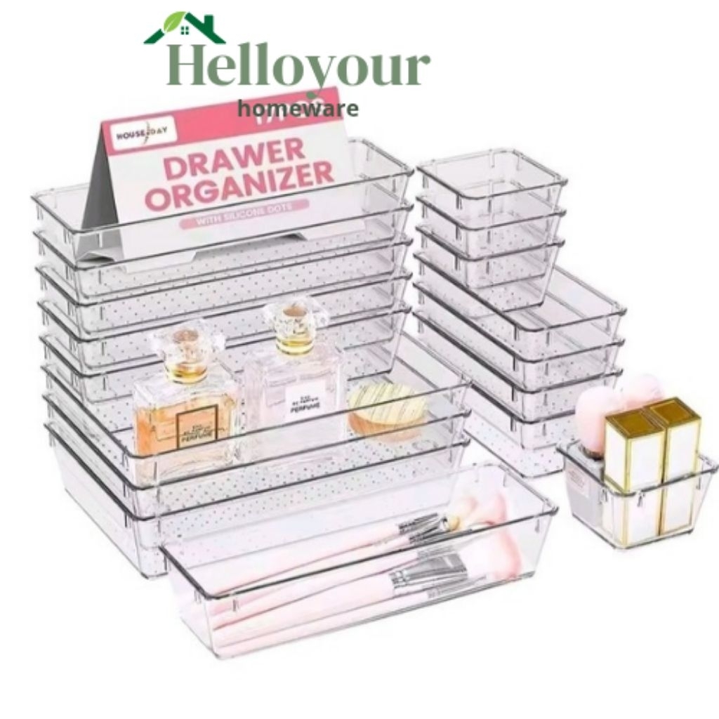Clear Acrylic Makeup Accessories Storage Container/9 Pcs Multipurpose ...