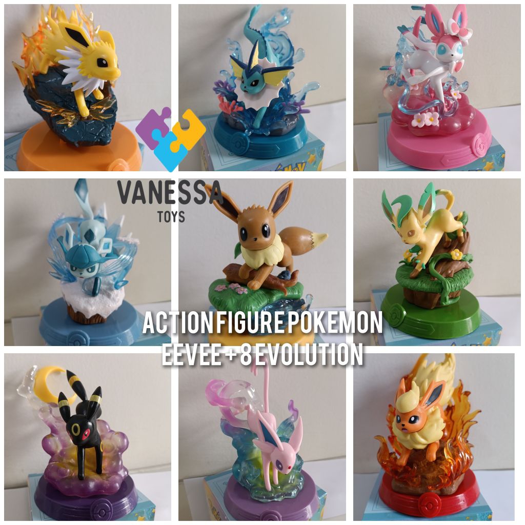 Pokemon Eevee and 8 Evolution Action Figure With Box High Quality PVC ...