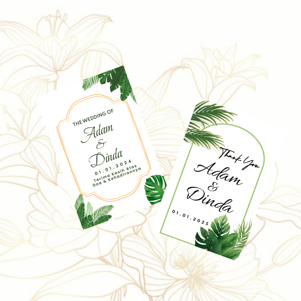 (KS35) DAUN SERIES HANGTAG / GREETING CARD / SOUVENIR CARD / THANKS ...