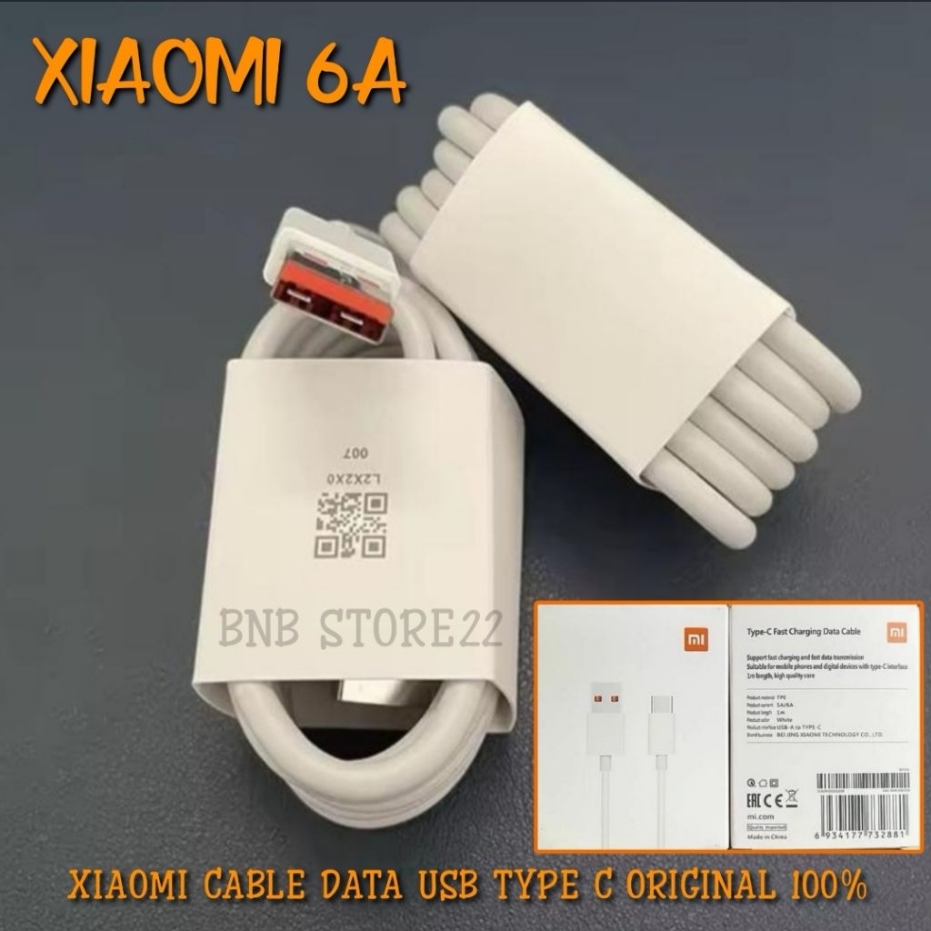 XIAOMI REDMI NOTE 14 PRO / 14 PRO PLUS 6A DATA CABLE ORIGINAL 100% TYPE ...
