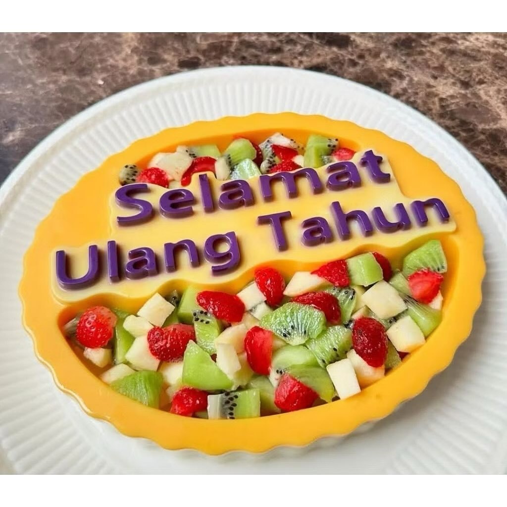 THICK Happy Birthday Pudding Mold Plastic Oval Premium Pan 1.5 Liter ...