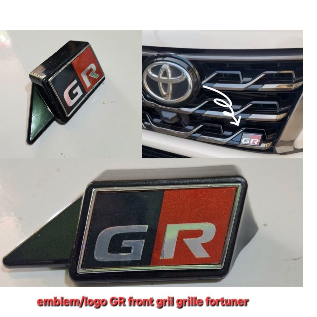 Emblem/logo GR front grille Toyota fortuner 2021-2023 original | Shopee ...