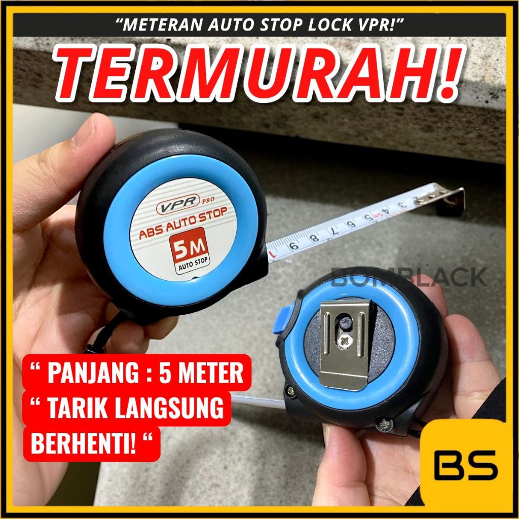 VPR Hand Meter 5 Meter 5m 5 m Automatic Rubber Auto Self Lock meter 5 ...