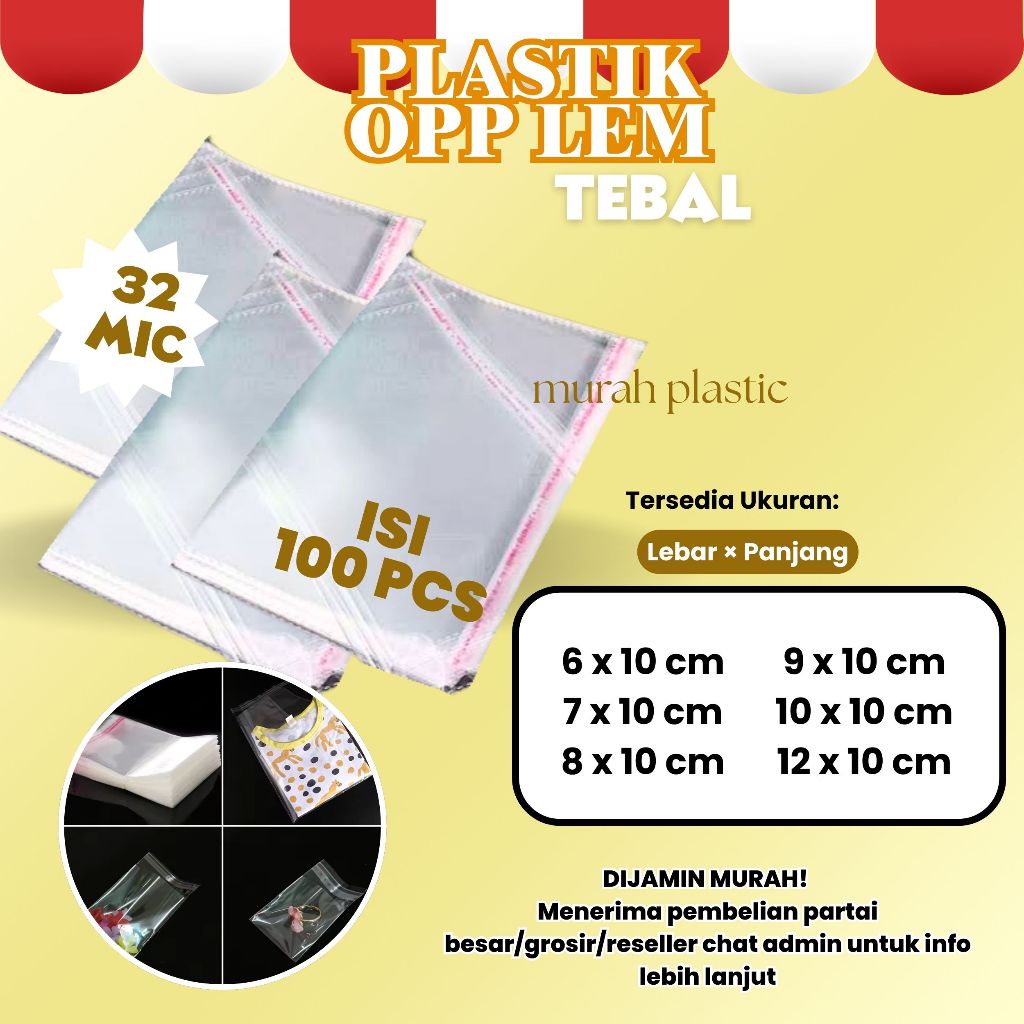 (THICK! CONTENTS 100 PCS!) OPP Plastic Bread Glue, Accessories, Money ...